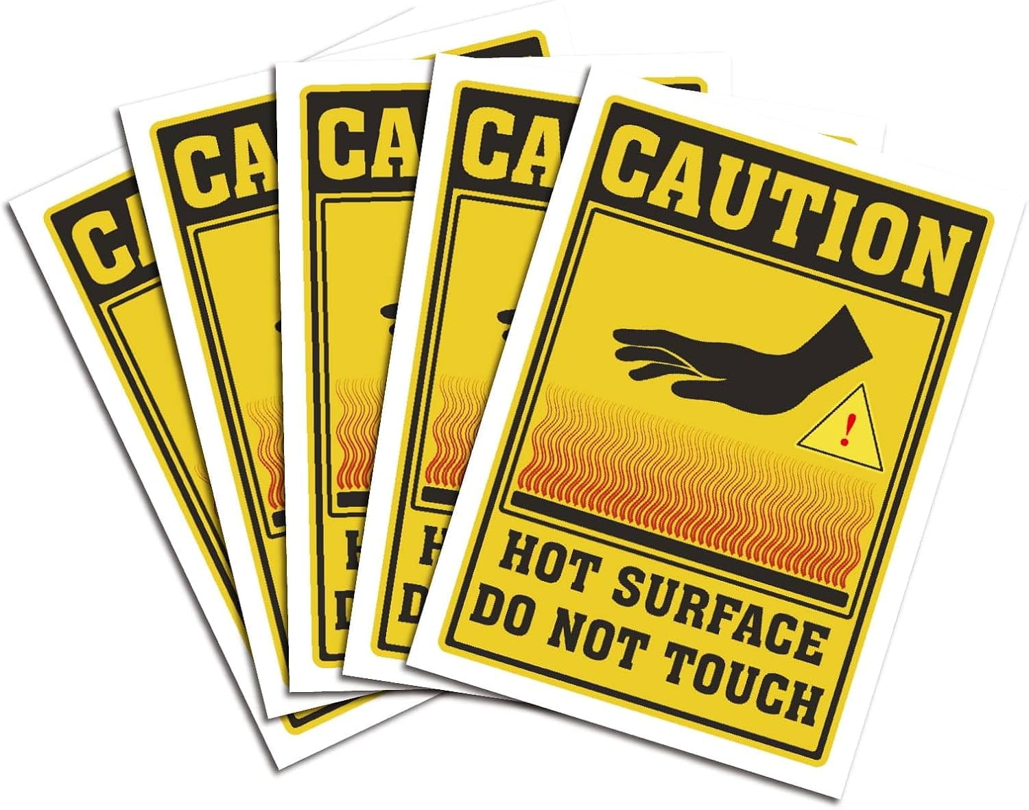 5Pcs Warning Stickers Do Not Touch Caution Hot Surface Sticker 9.8" x 6 ...