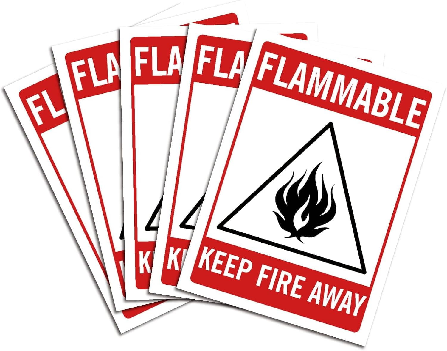 5Pcs Waterproof PVC Warning Sign Stickers Vinyl Danger Safety Decals ...