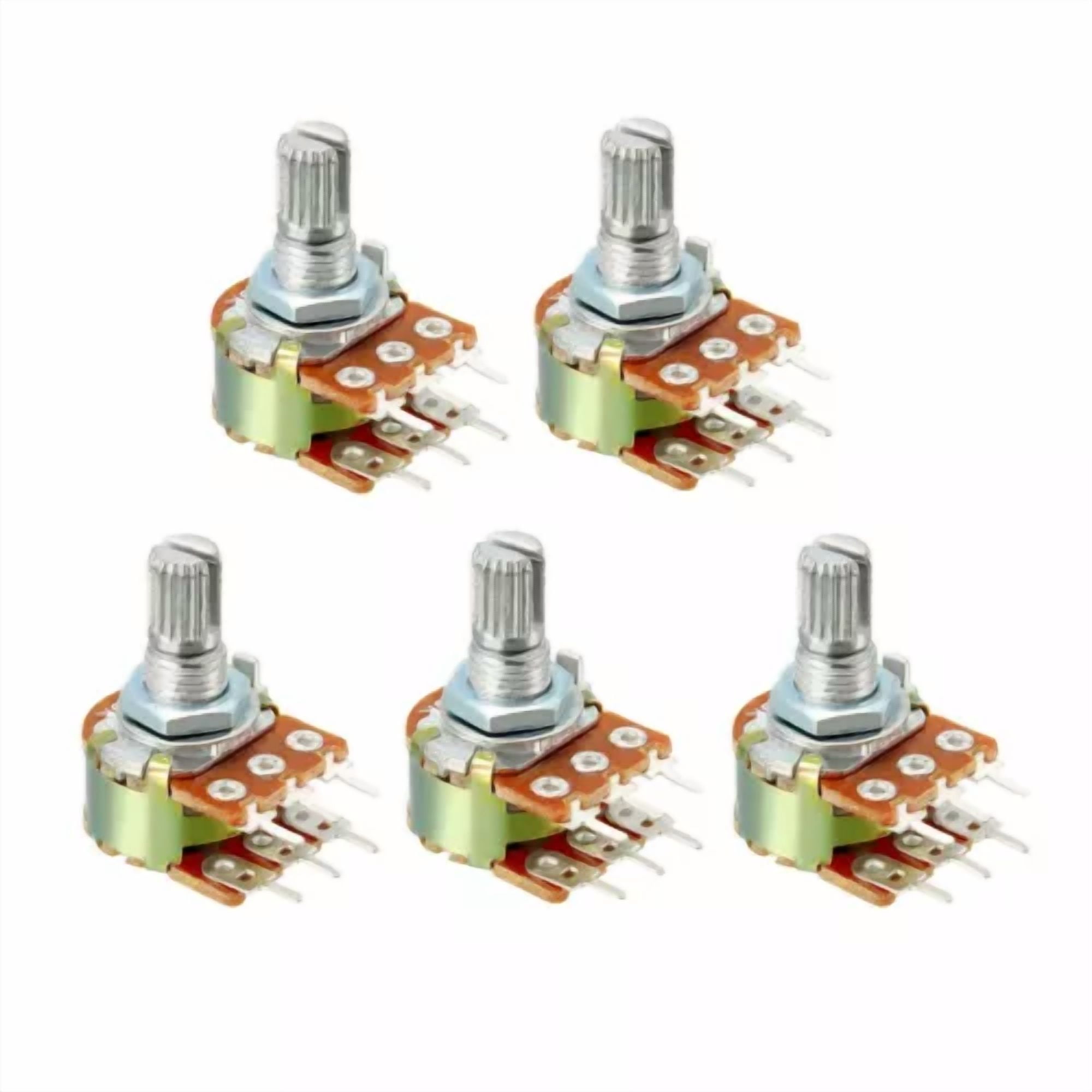 5Pcs Wh148 20K Ohm Variable Resistors Dual Turn Rotary Carbon Film ...