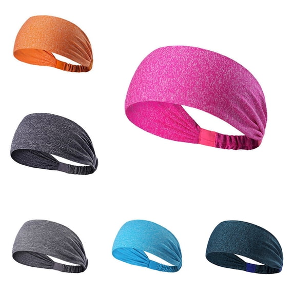 5Pcs Wide Sports Headband, Stretch Elastic Sweatband for Women Men ...