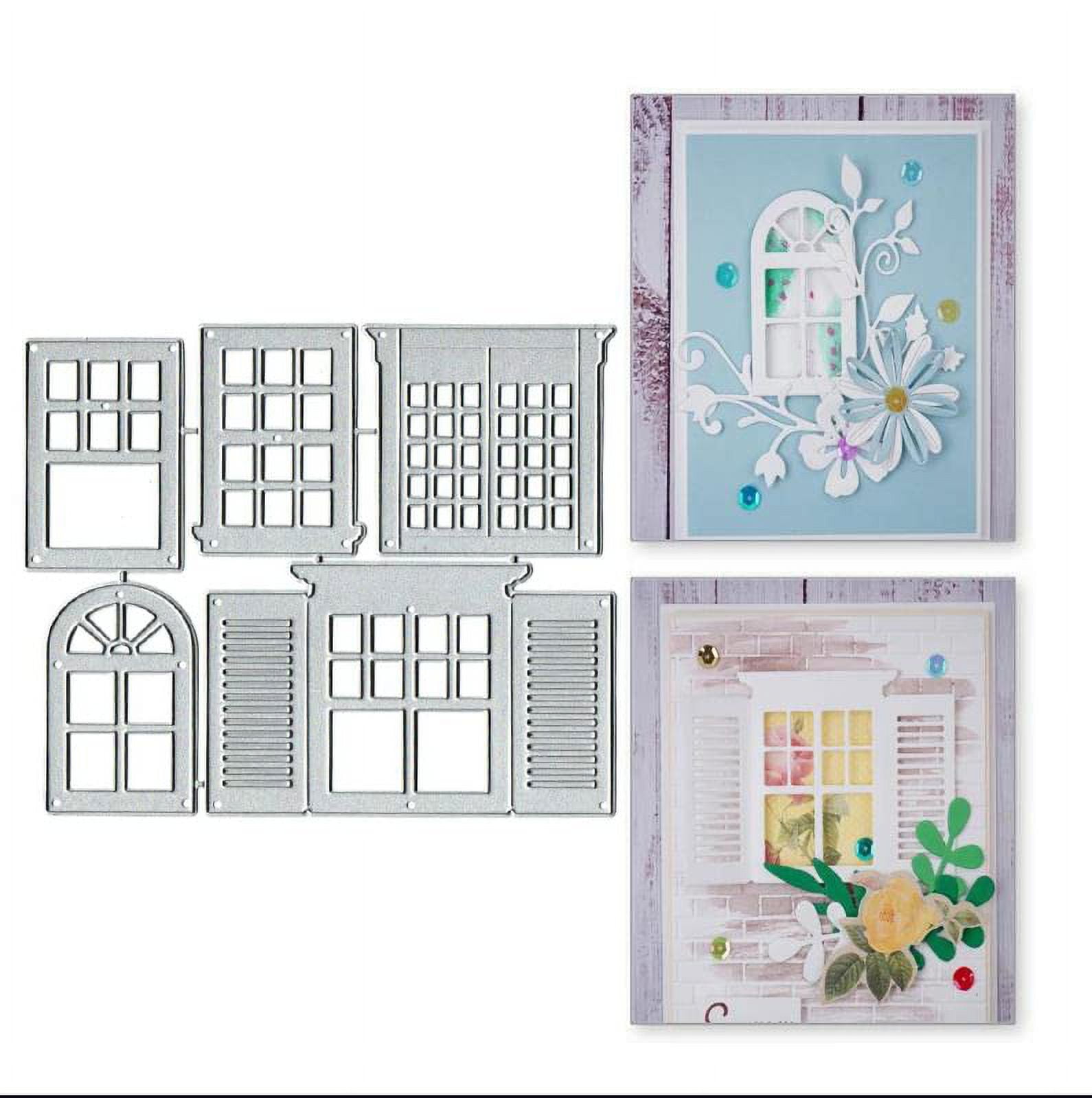 5Pcs Window Curtain Cutting Die Cuts, DIY Crafts Template 5Pcs Window ...