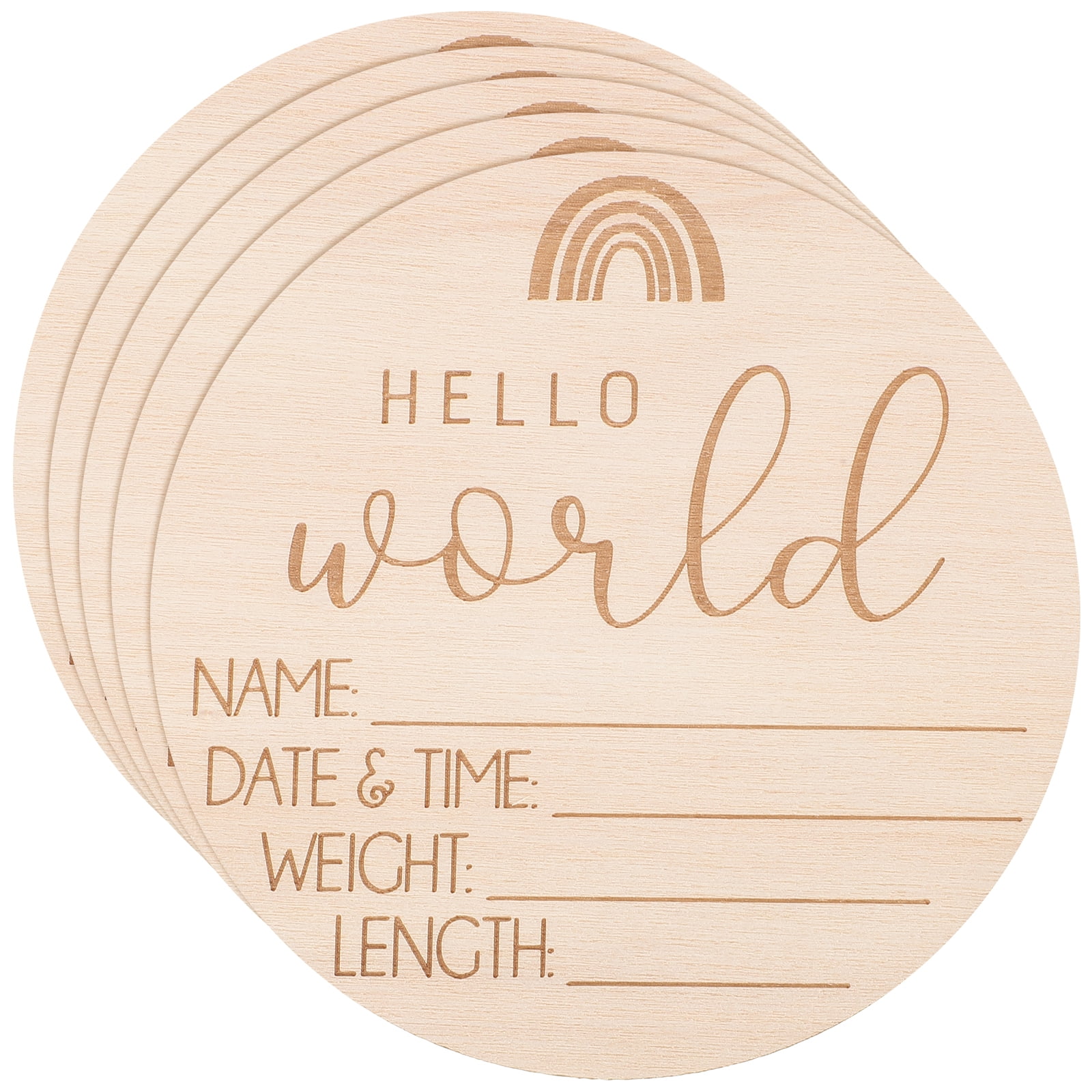 5Pcs Wood Baby Birth Announcement Sign Hospital Newborn Announcement ...