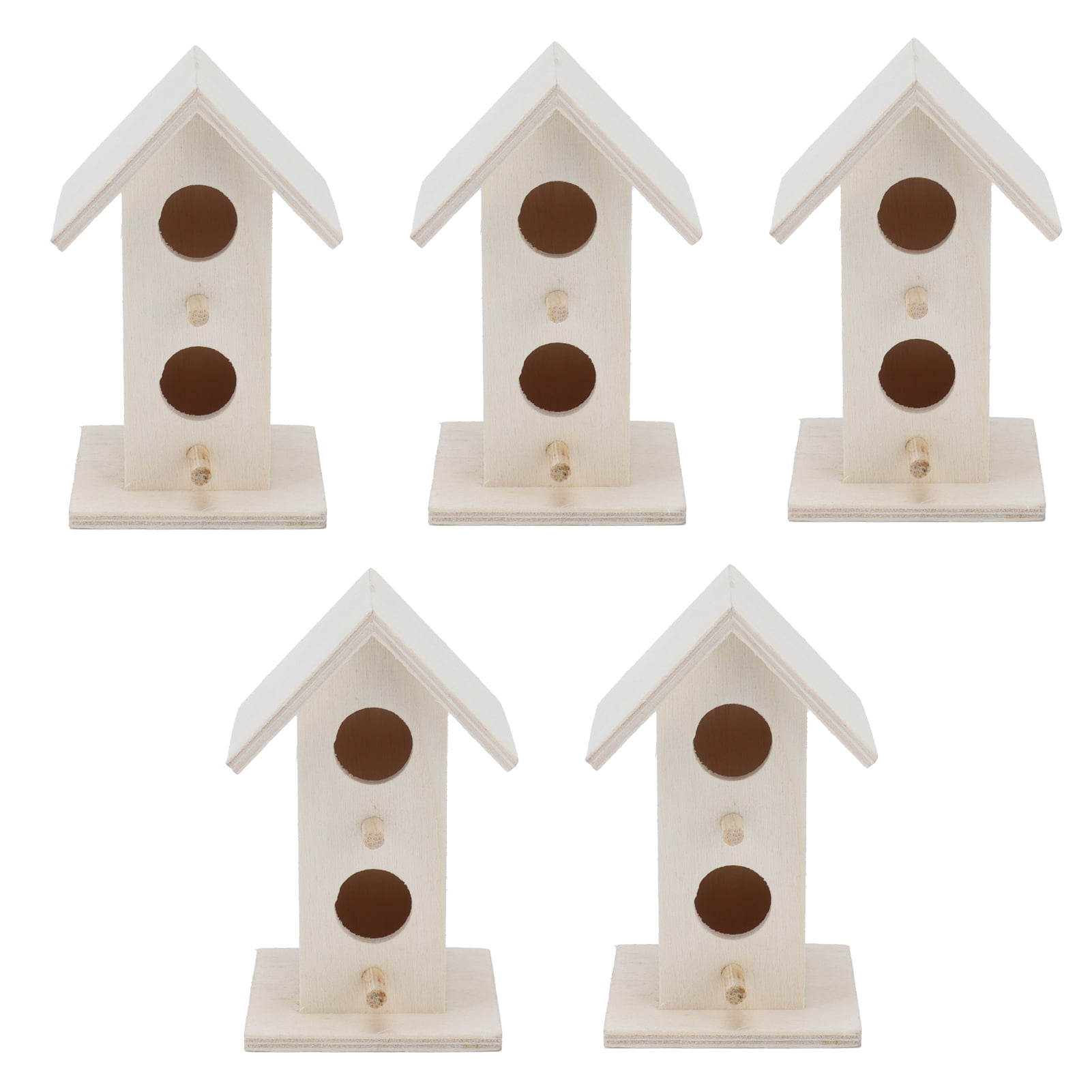 5Pcs Wood Birdhouse, Outdoor Birdhouse Garden Weatherproof Nesting Bird ...