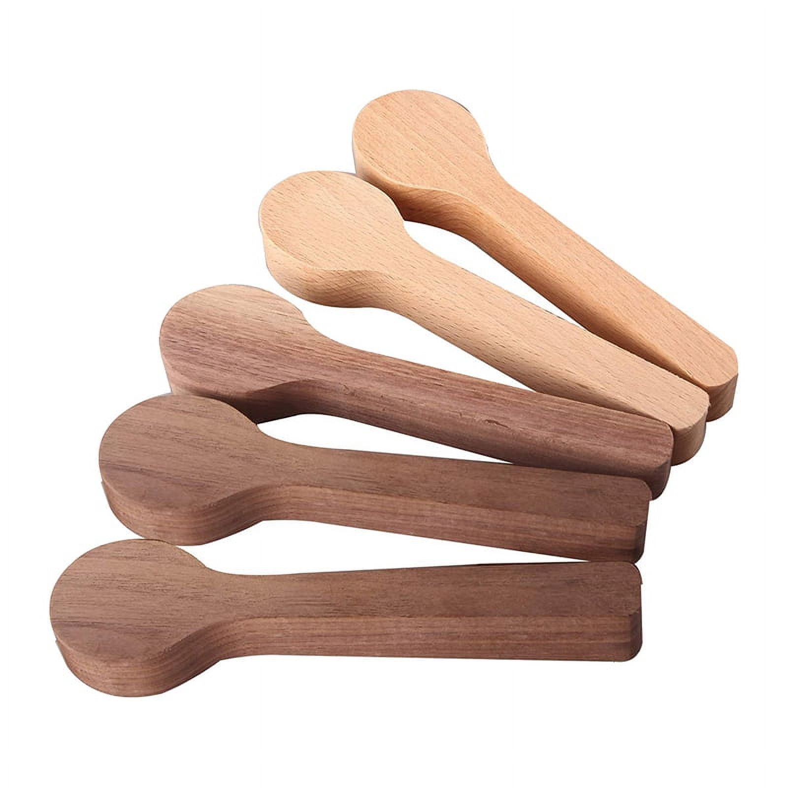 5Pcs Wood Carving Spoon Blank Beech and Walnut Wood Unfinished Wooden ...