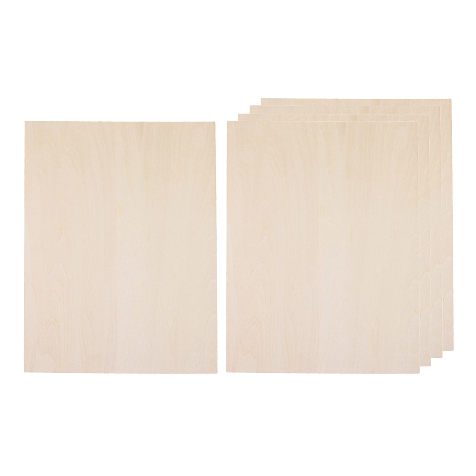 5Pcs Wood Sheets DIY Wooden Plate, Mini House Building Thin Crafts Wood ...