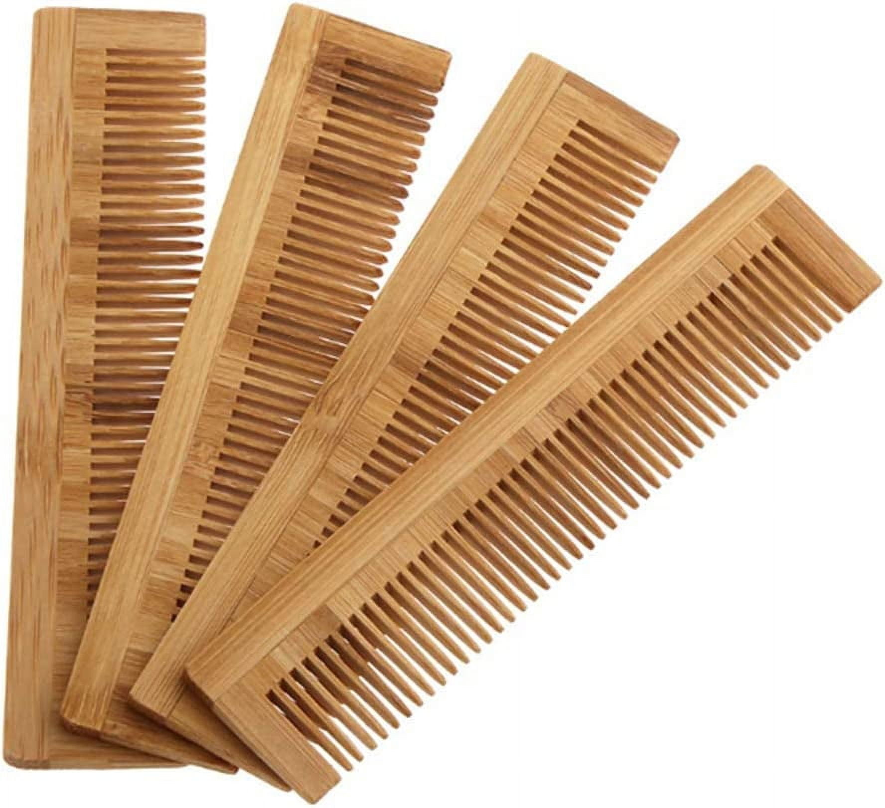 5Pcs Wooden Combs Bamboo Anti Static for Thick Wavy Straight Hair for ...