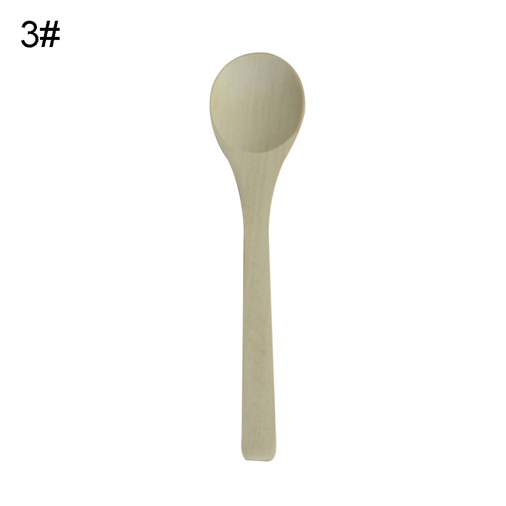 5Pcs Wooden Handmade Long Handle Eating Cooking Soup Spoons Kitchen ...