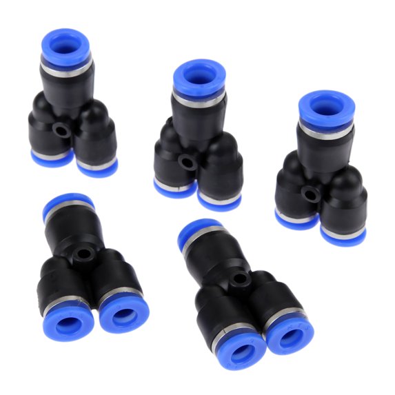 5Pcs/lot 3 Way Pneumatic Reducer Y Union Tee Connectors OD Reducing ...