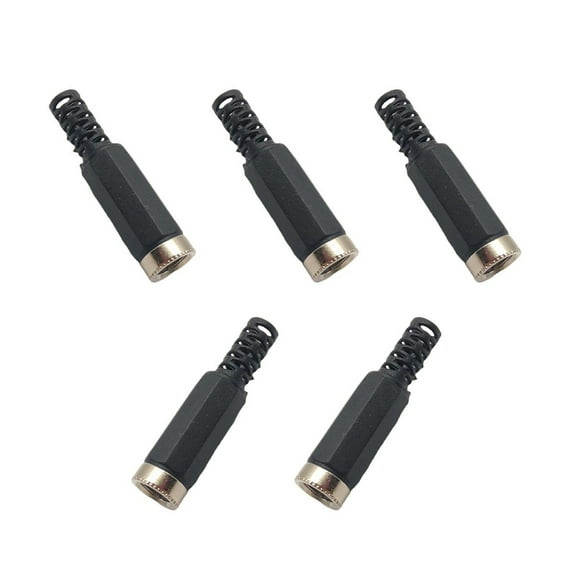 5Pcs/set DC5.5x2.5mm Power Plug Straight Head Panel Mount Connectors ...