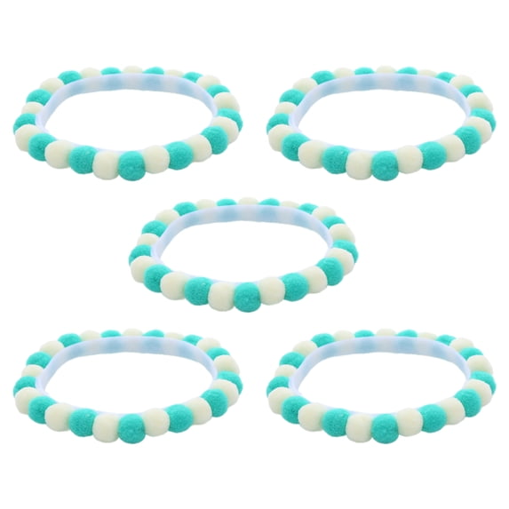 5Pieces Adjustable Plush Collar Pet Necklaces with Fun Pompoms for Cats ...