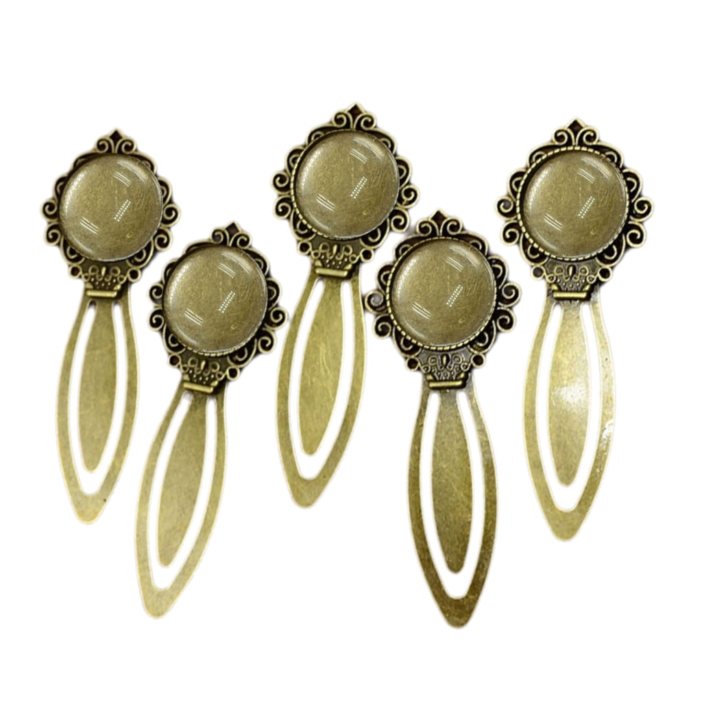 5Pieces Antique Bookmarks with Crystal Stone Book Page Clip Graduation ...