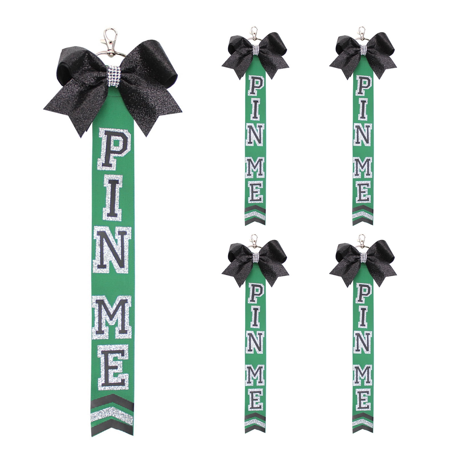 5Pieces Cheer Theme Keychain Set Backpack Accessories Pin Ribbon ...