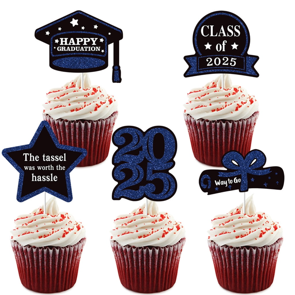 5Pieces Cupcakes Toppers Cake Decoration Graduation Cake Picks Cake ...