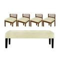 5Pieces Decoration Matching Cover Set Benches Stool Slip Resistant Easy ...