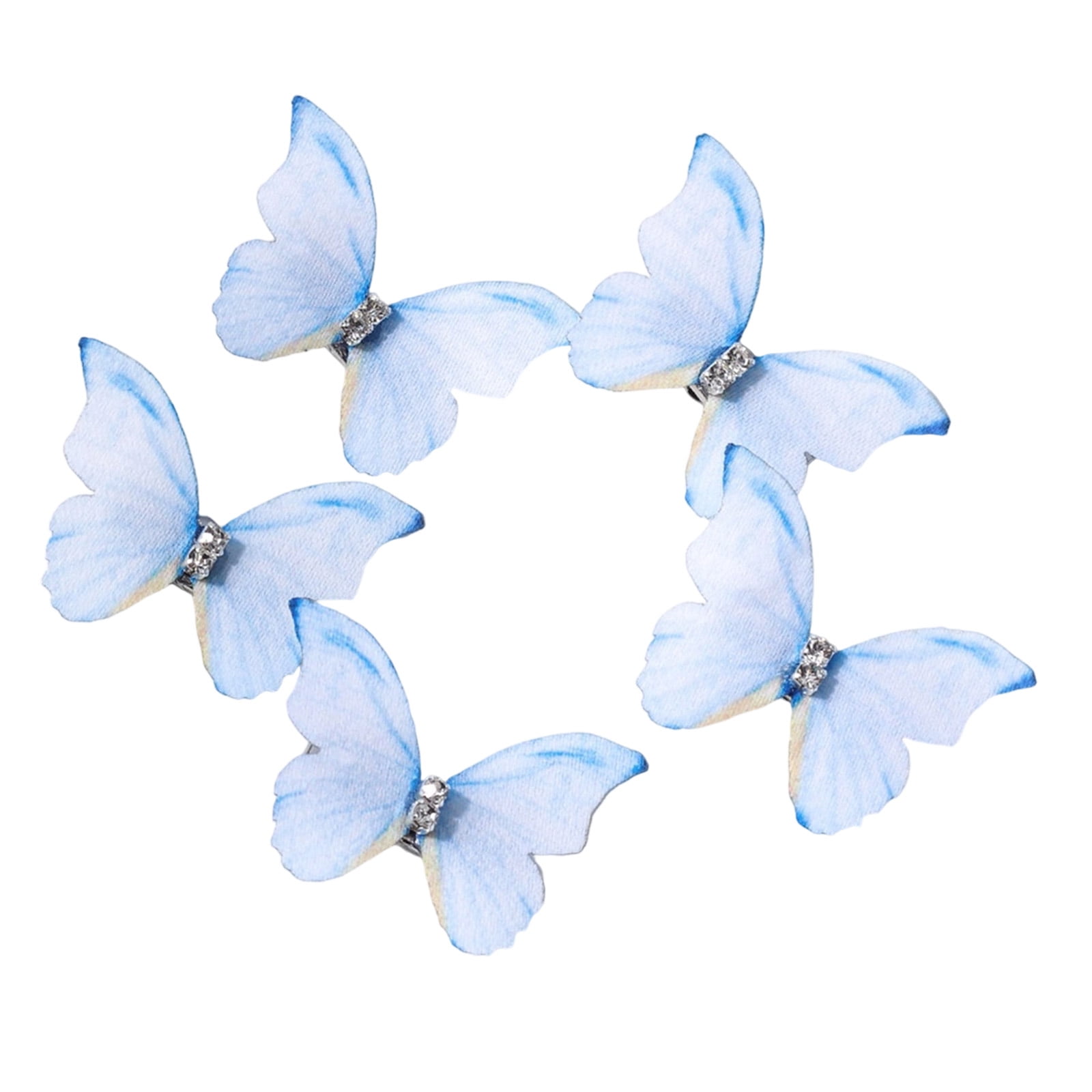 5Pieces Fabric Butterfly Hair Clip Styling Accessories For Women Girl ...
