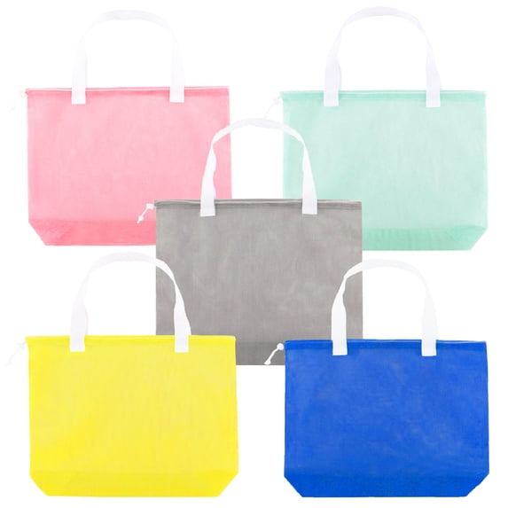 Walmart 5-Piece Set, Reusable Mesh Tote Bags with Drawstring for Beach ...