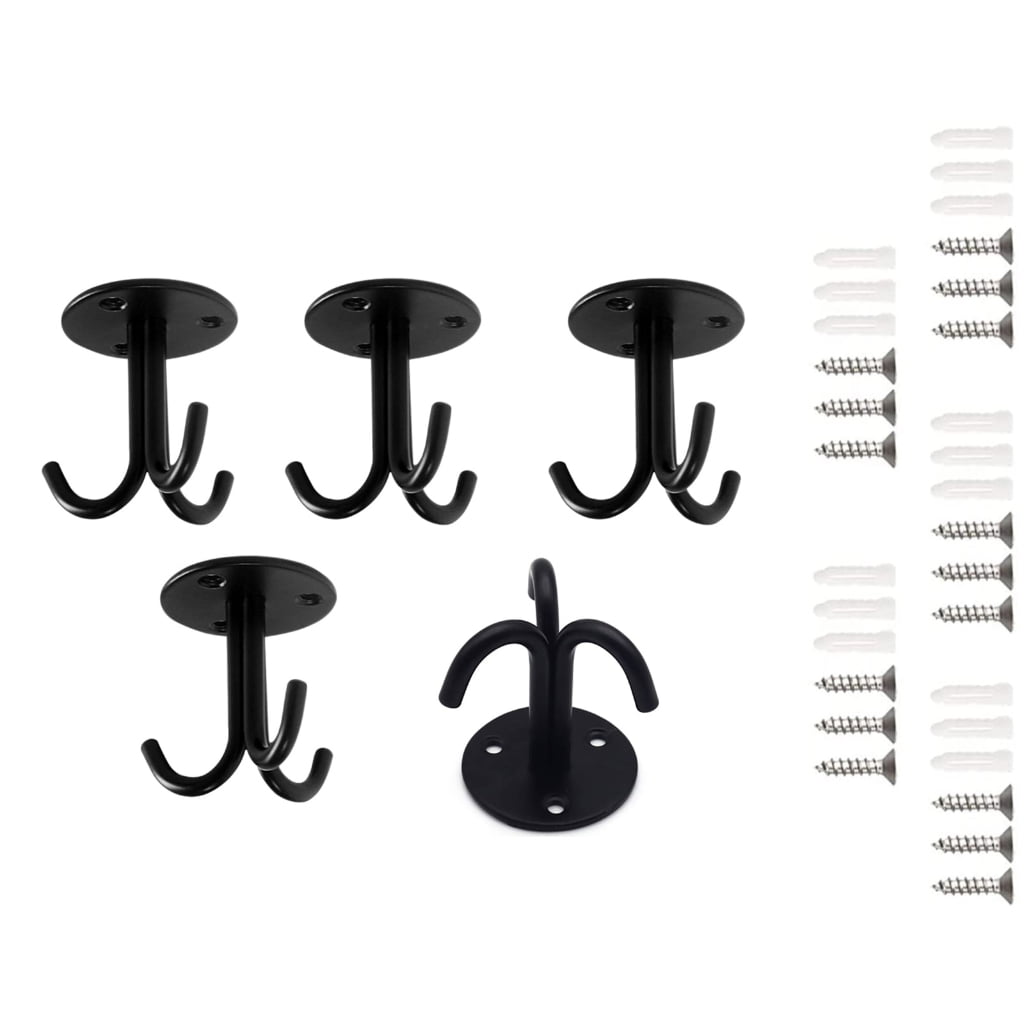 5Pieces Rotating Rustproof Ceiling Mount Hook With Installation Screws ...