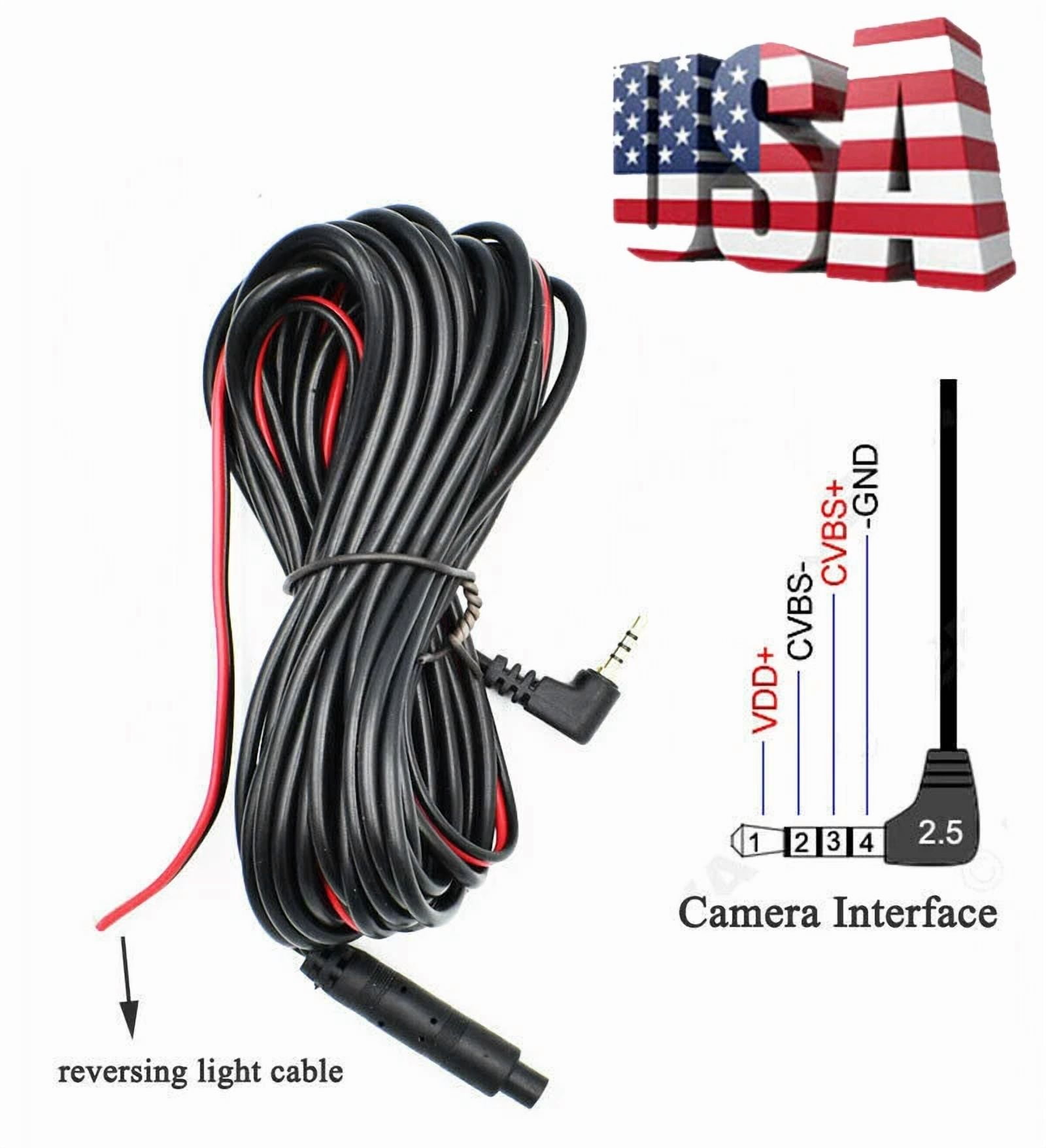 5Pin 2.5Mm Jack Rca Video Extension Cable For Dash Cam Backup Camera ...