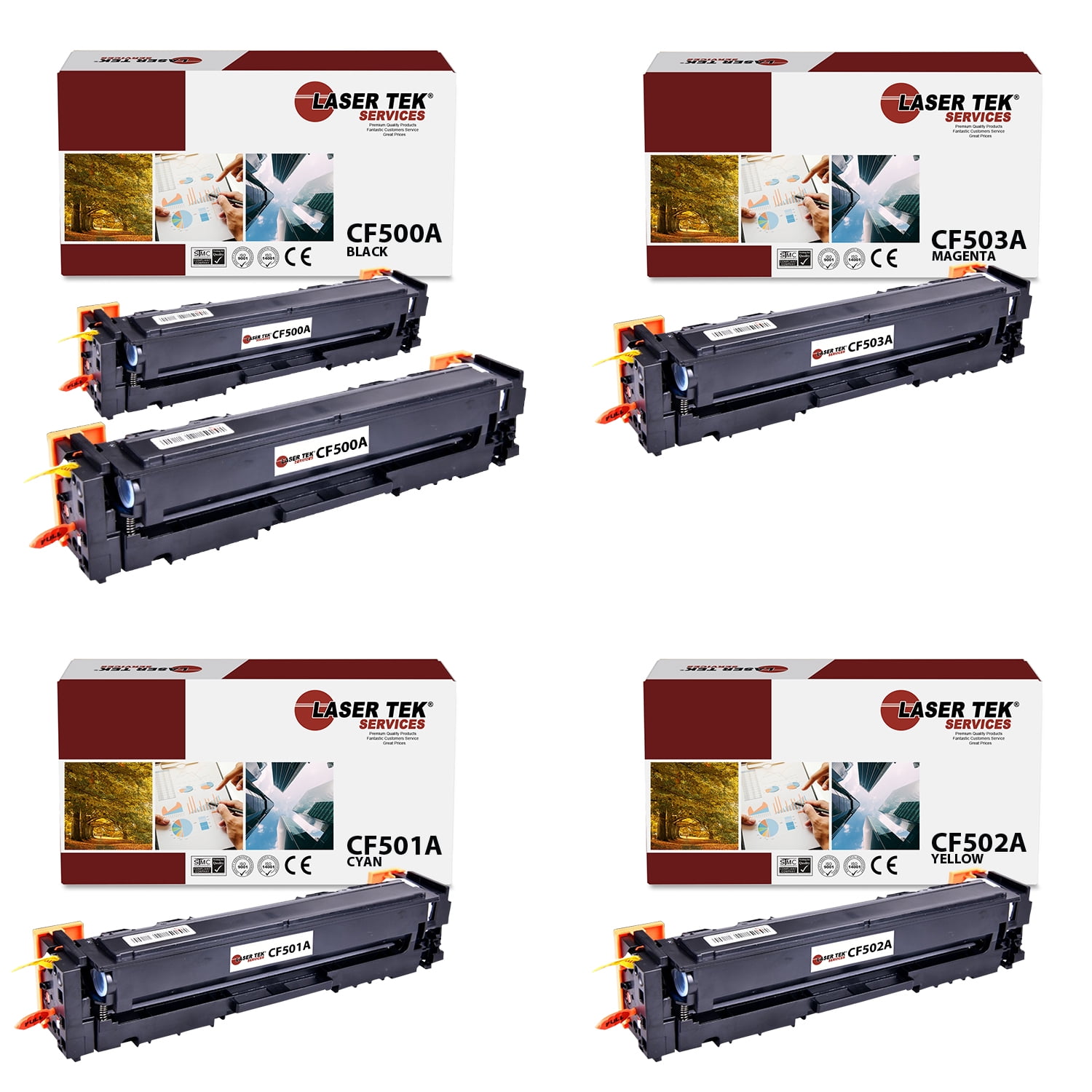5Pk LTS 202A B C M Y Compatible for HP LaserJet Pro MFP M280nw M254dw ...