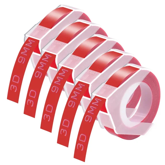 5Pk Red 3D Embossing Tape For Dymo Organizer Express Pro Label Maker ...