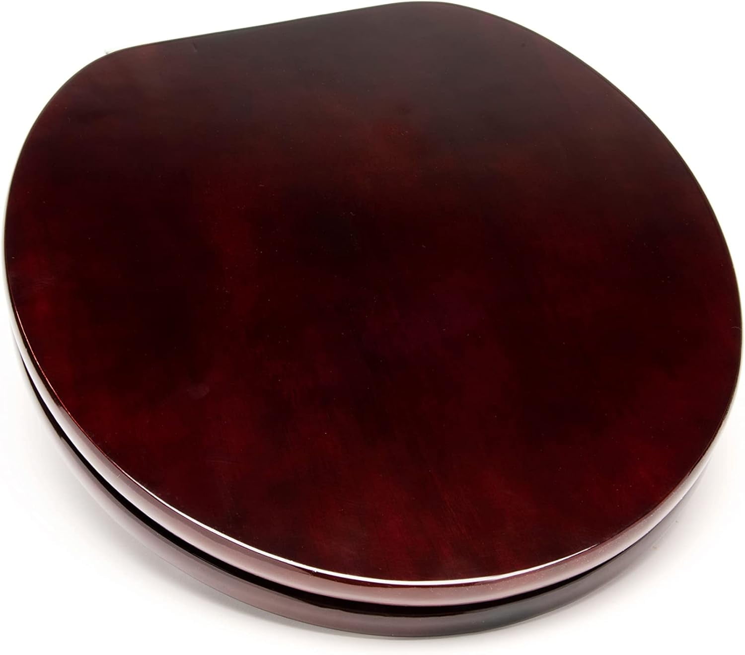 5Q1R3-16CH Solid Oak Contemporary Design Toilet Seat with Slow Close & R'N'C Hinge, Round ...