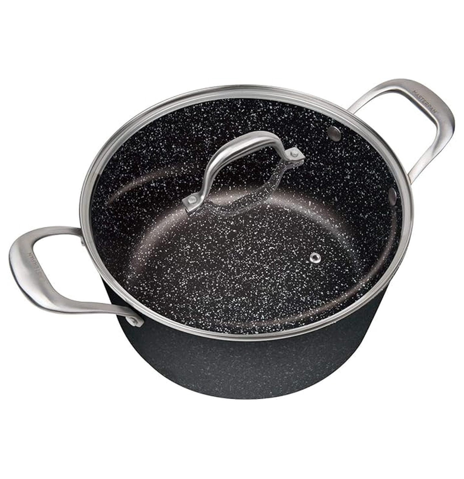 5QT Ultra Non-Stick Cast Aluminum Stock Pot with Glass Lid, 5 Quart ...