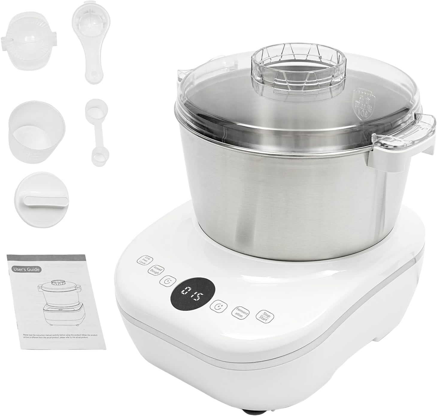 5Qt Electric Dough Maker with Ferment Function, 304 Stainless Steel ...