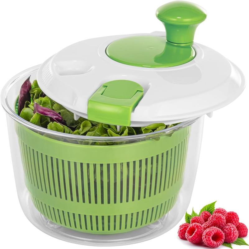 5Qt High-Efficiency Salad Spinner & Vegetable Dehydrator -Quick-dry ...