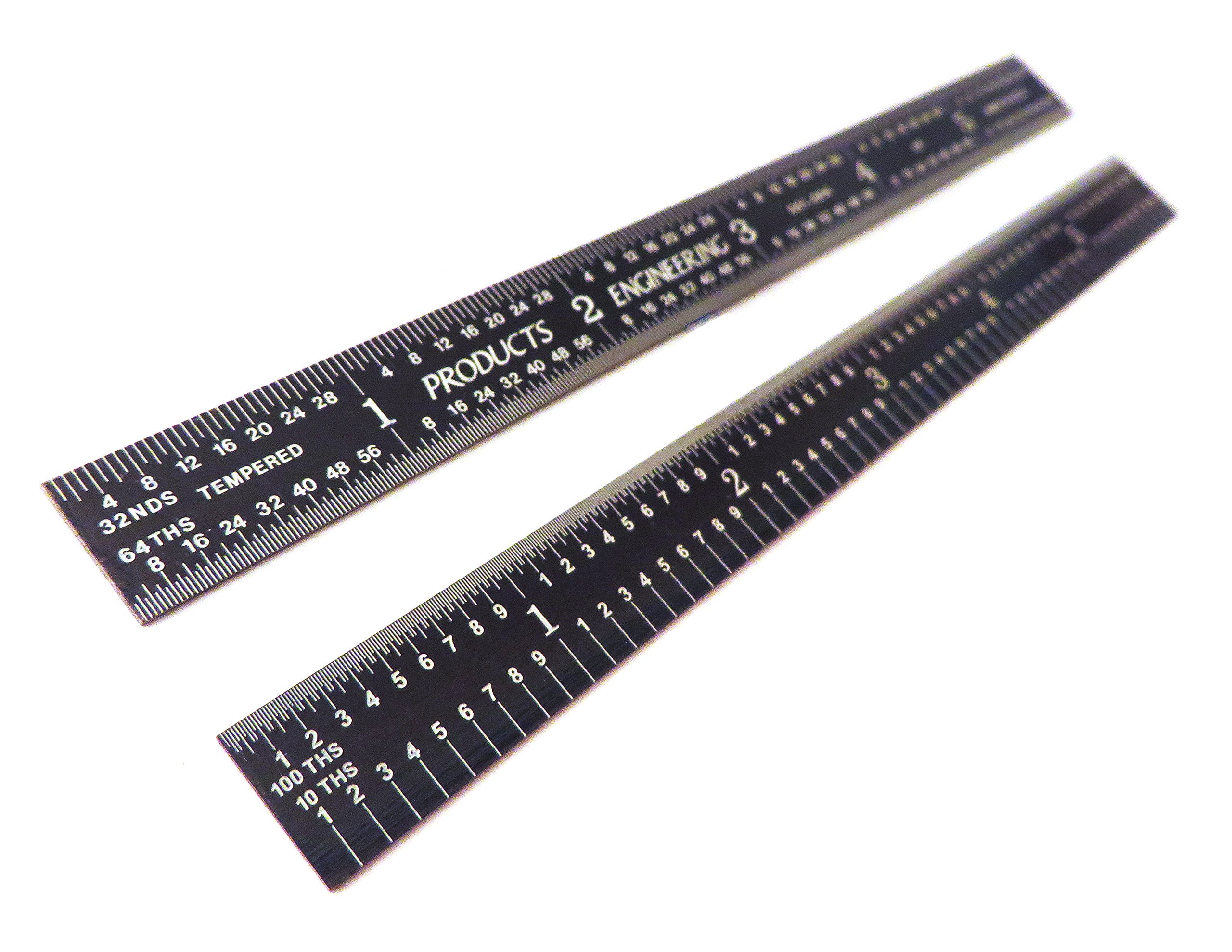 " 5R flexible black chrome,"High Contrast" machinist ruler with ...