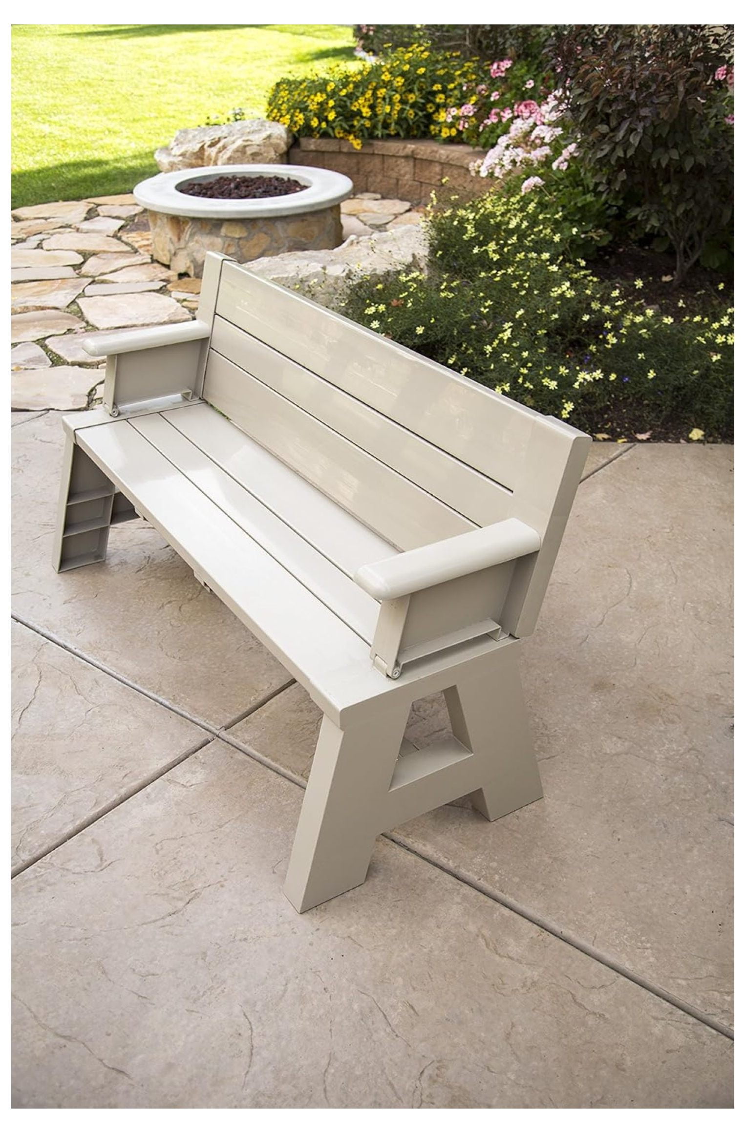 5RCATA Tan Convert A Bench, Approximate Size: Table 27" H x 14" D 31" H ...