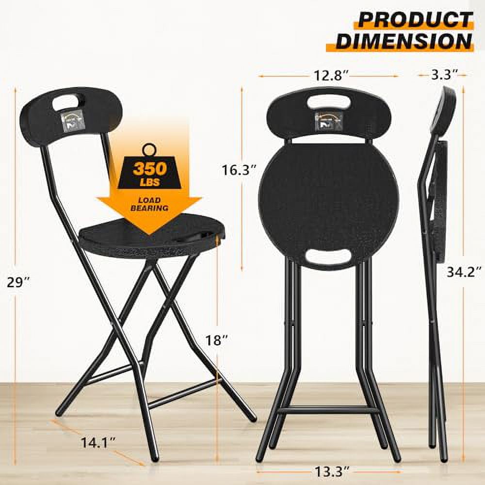 5Rcom Folding Stool, 1 Pack 18 inch Folding Bar Stool with Backrest and ...
