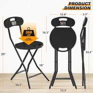 Mainstays Indoor Metal Folding Stool with Slat Back and Microfiber Seat ...