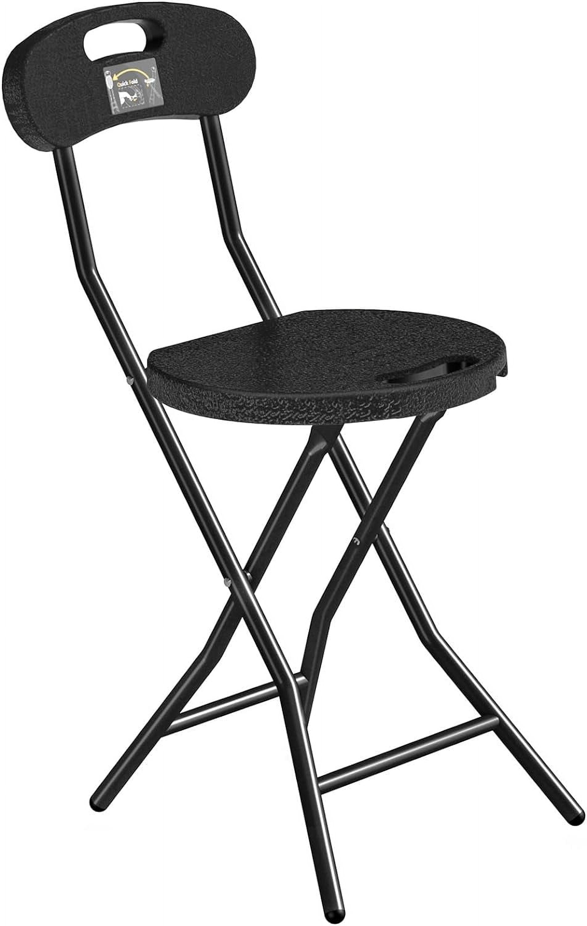 5Rcom Folding Stool, 2 Pack 24 inch Folding Bar Stool with Backrest and ...