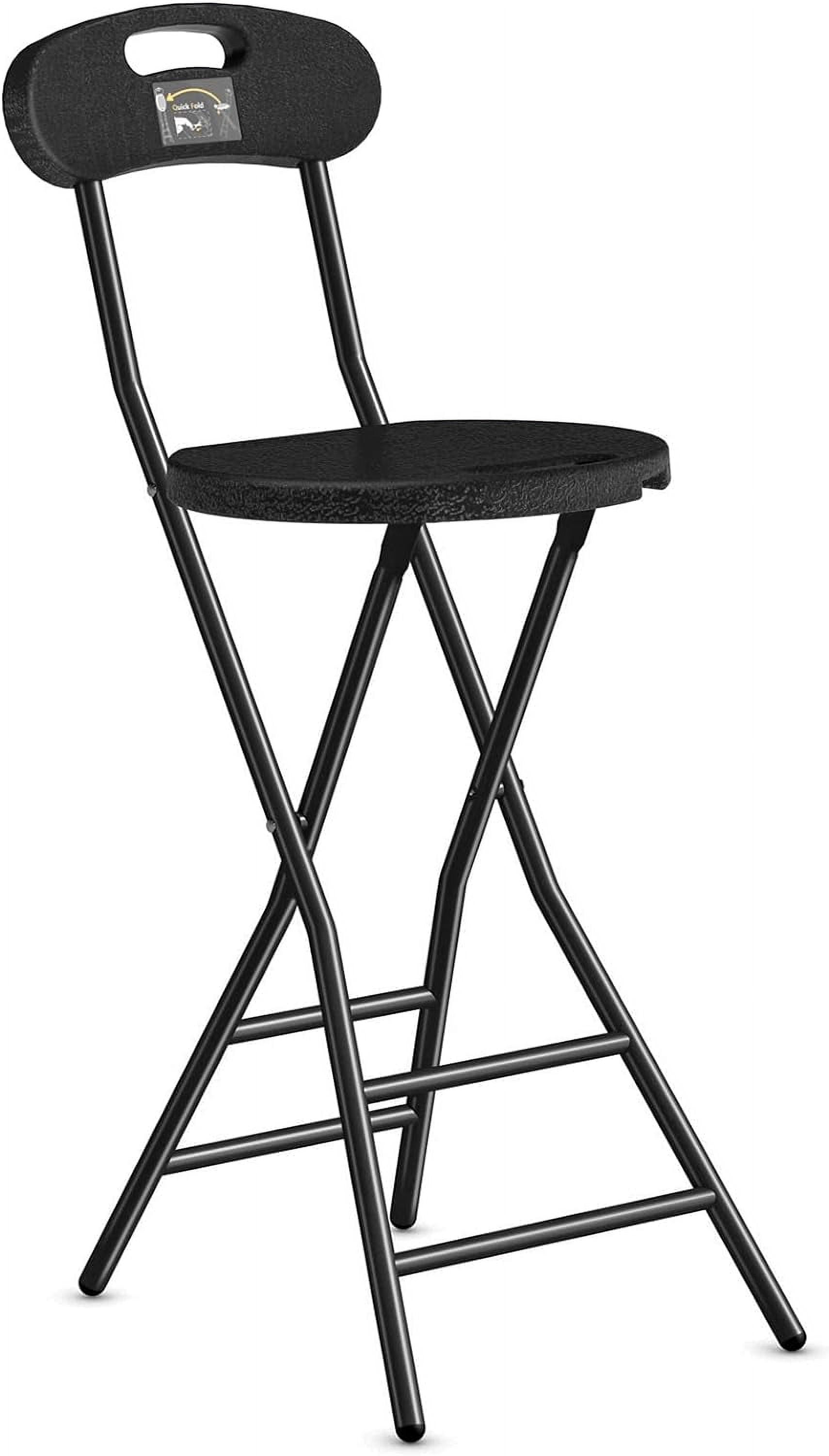5Rcom Folding Stool, 1 Pack 18 inch Folding Bar Stool with Backrest and ...