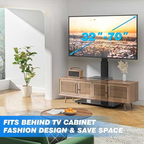 5Rcom Reinforced Floor TV Stand with Mount, Height Adjustable TV Floor ...