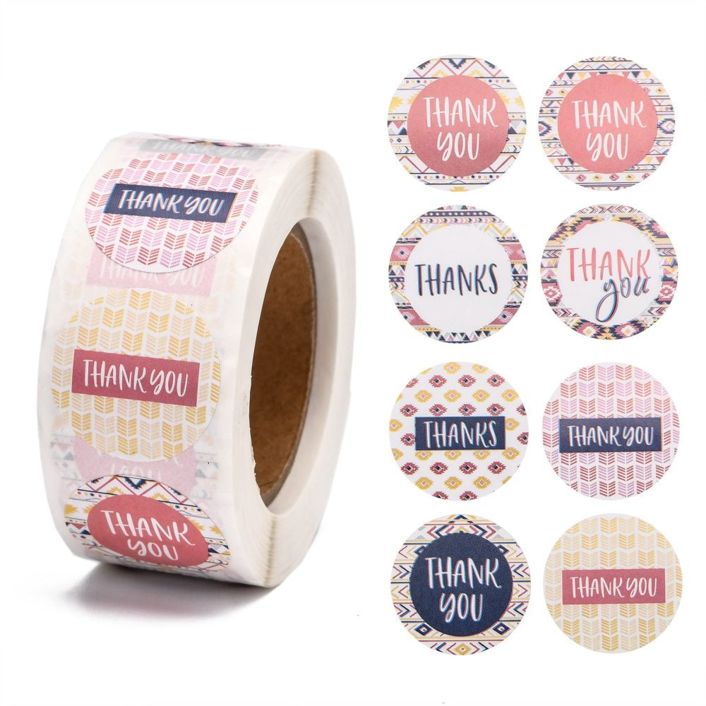 5Roll DIY Scrapbook 1 Inch Thank You Stickers Decorative Adhesive Tapes ...
