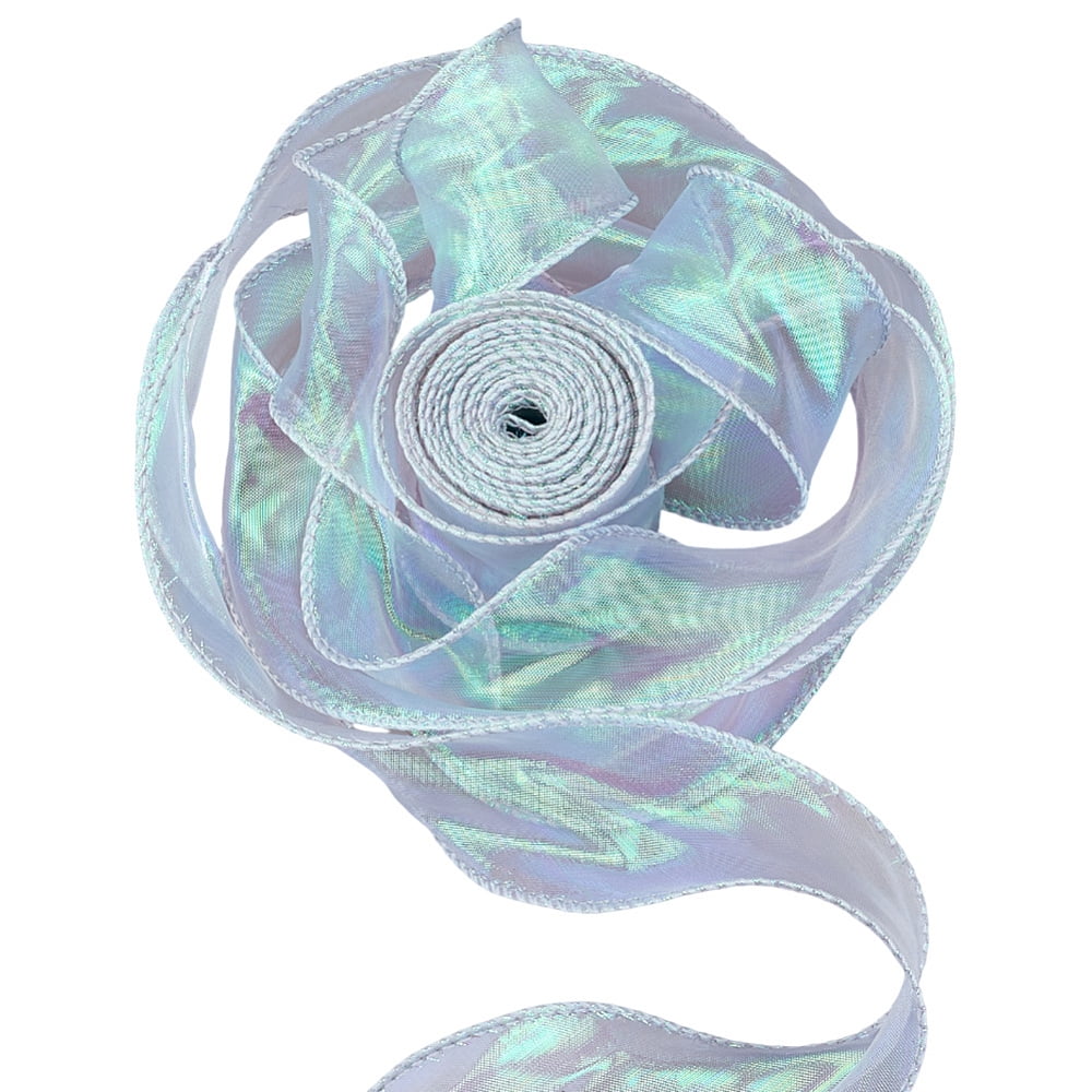 5Rolls Flat Rainbow Color Organza Ribbon Iridescent Ribbon for Bowknot ...