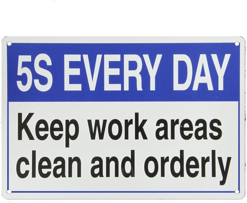 5S Every Day Keep Work Areas Clean And Orderly Signs Metal Tin Sign, 5S ...