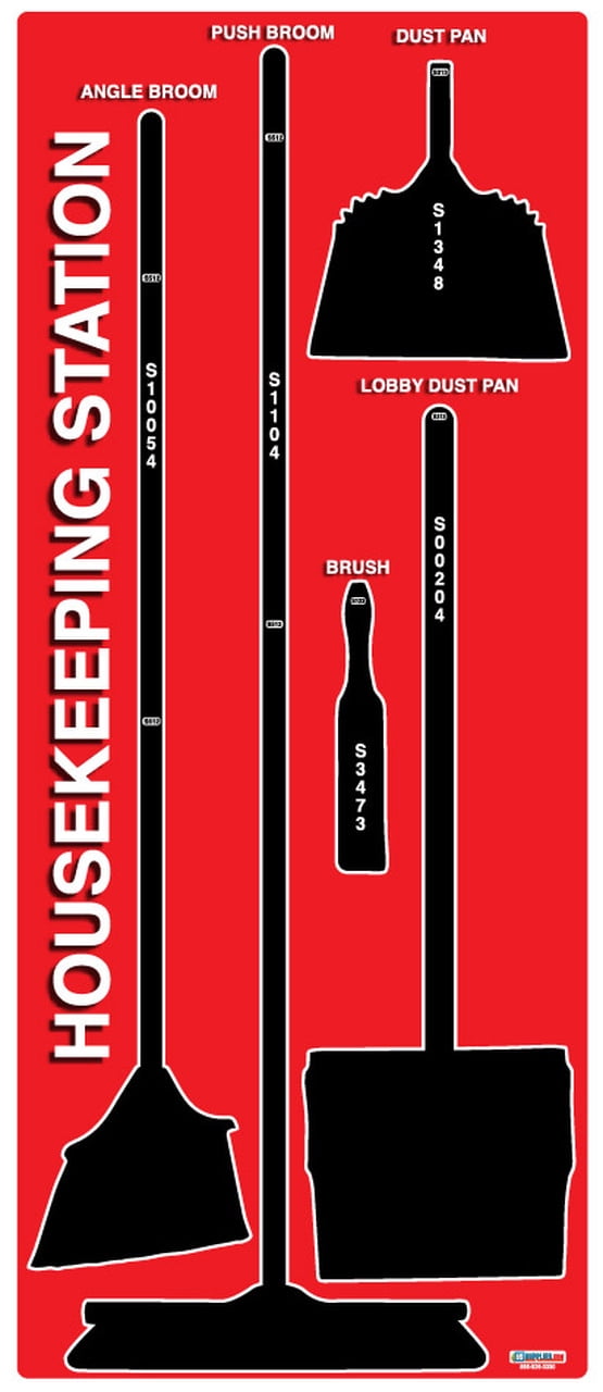 5S Housekeeping Broom Station RED (With Broom Kit) - Walmart.com