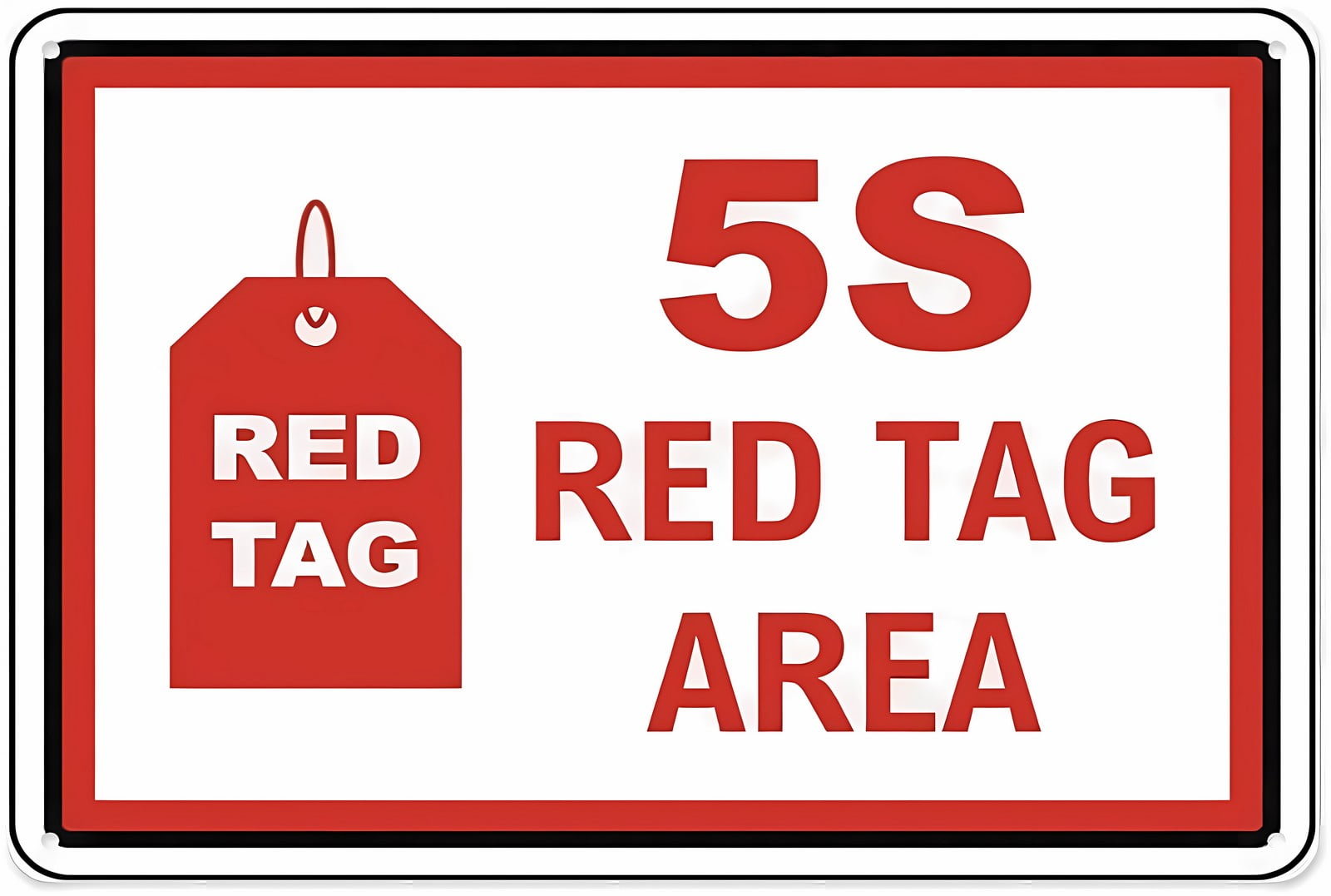 5S Red Tag Area Sign 12 x 8 Inches - Aluminum Tin Warning Sign, Indoor ...