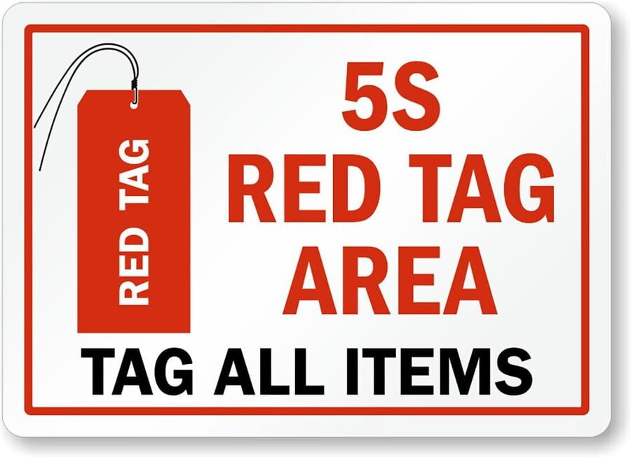 5S Red Tag Area Weatherproof Metal Sign Size: 16 x 12 Inch - Walmart.com