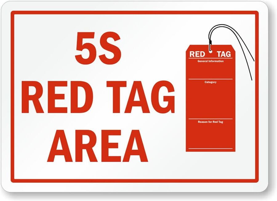 5S Red Tag Area Weatherproof Metal Sign Size: 8 x 12 Inch - Walmart.com