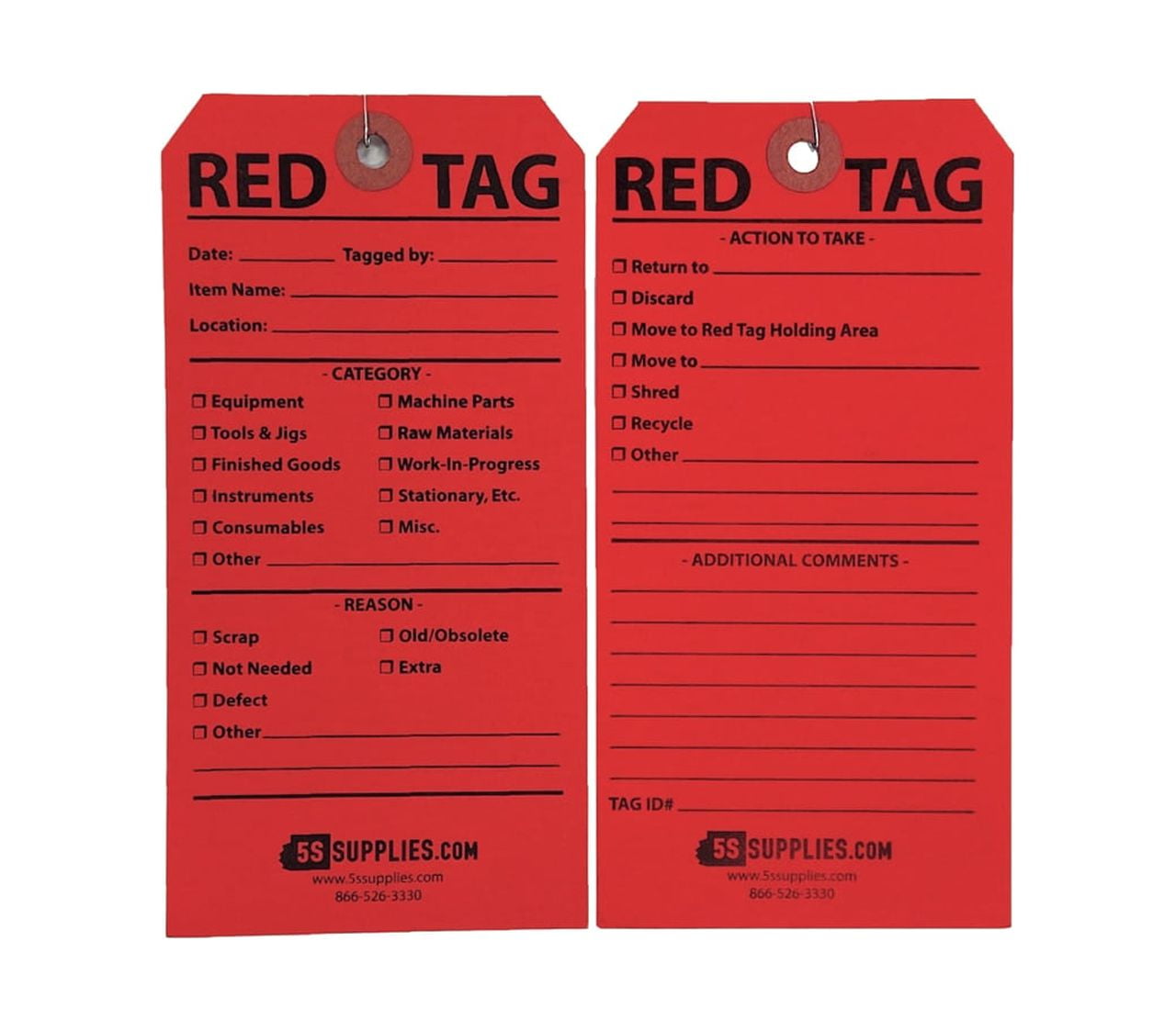 5S Red Marking Item Labels, Wired, 50 Pack - Walmart.com