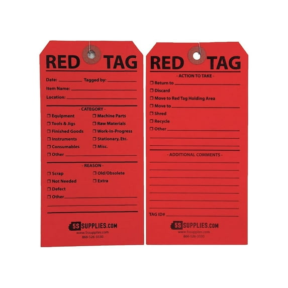 5S Red Marking Item Labels, Wired, 50 Pack - Walmart.com