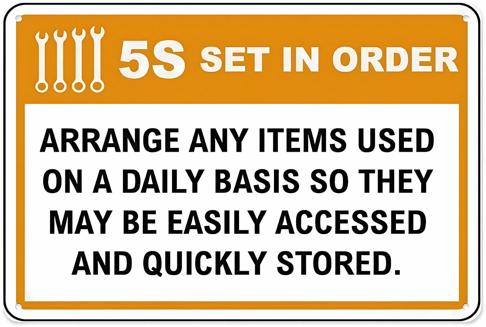 5S Set in Order Sign 12 x 8 Inches - Aluminum Tin Warning Sign, Indoor ...