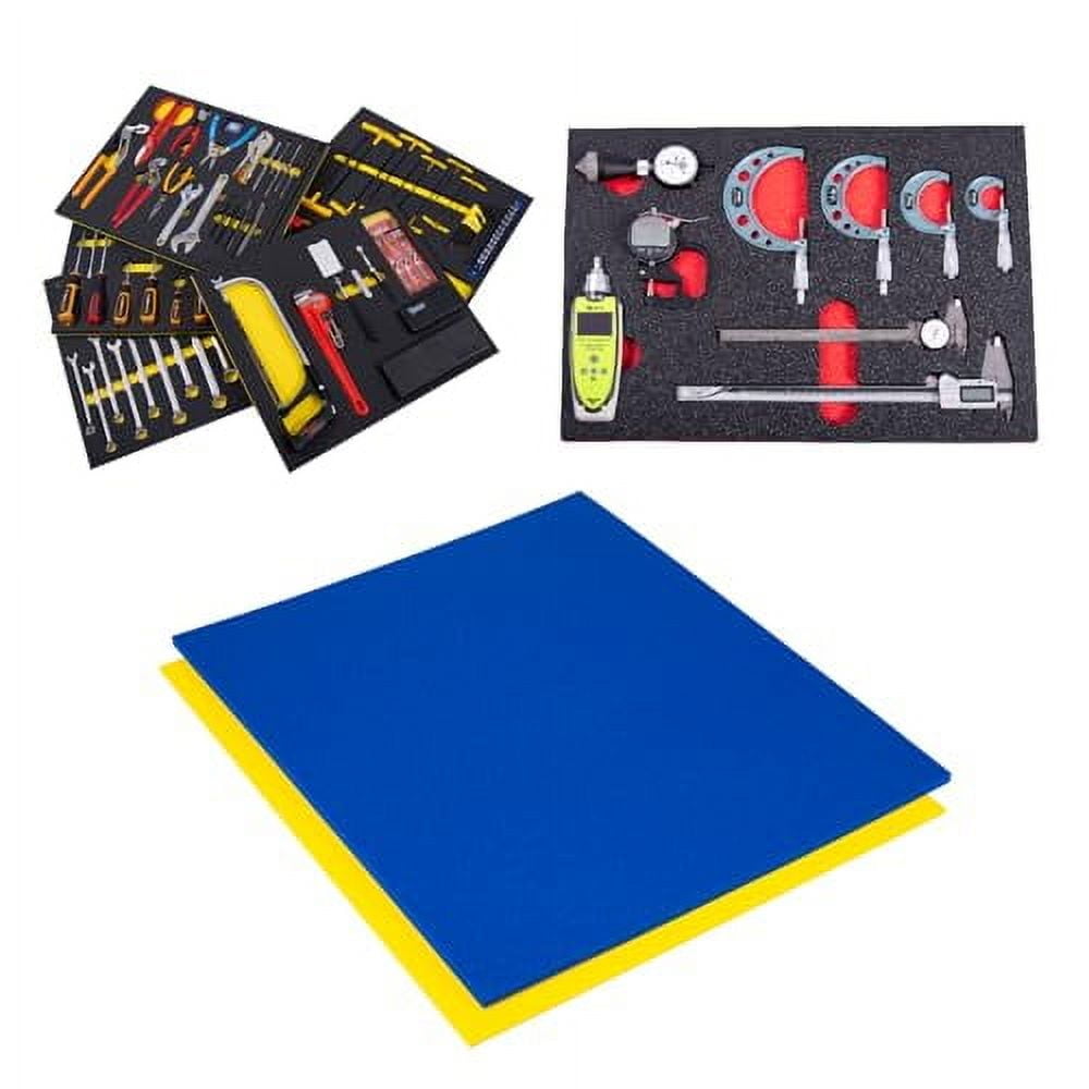 5S TOOL BOX SHADOW FOAM ORGANIZERS (2 COLOR) CUSTOM SIZE (12" x 24", Blue Top/Yellow Bottom ...