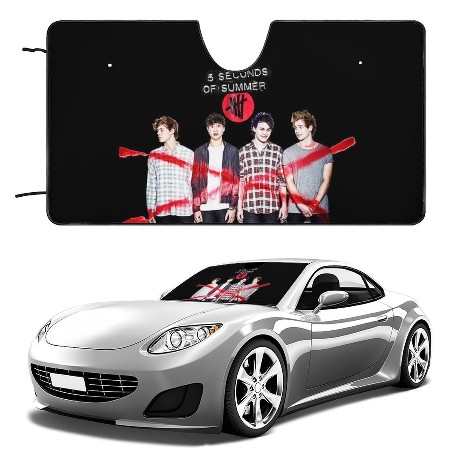 5SOS 5 Seconds Of Summer Car Windshield Sunshade Accessories Umbrella ...