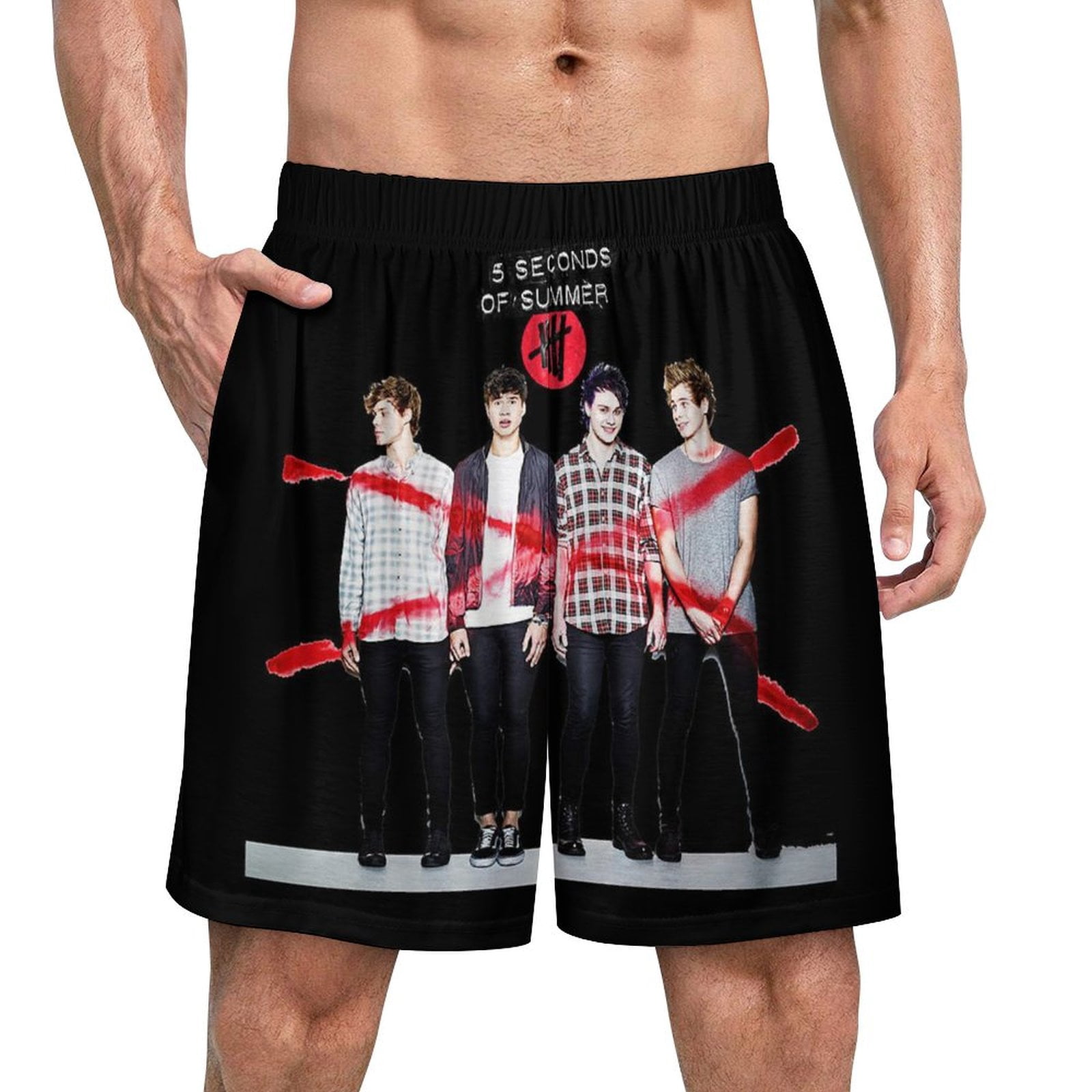 5SOS 5 Seconds Of Summer Mens Pajama Pants Lounge Shorts Bottoms ...