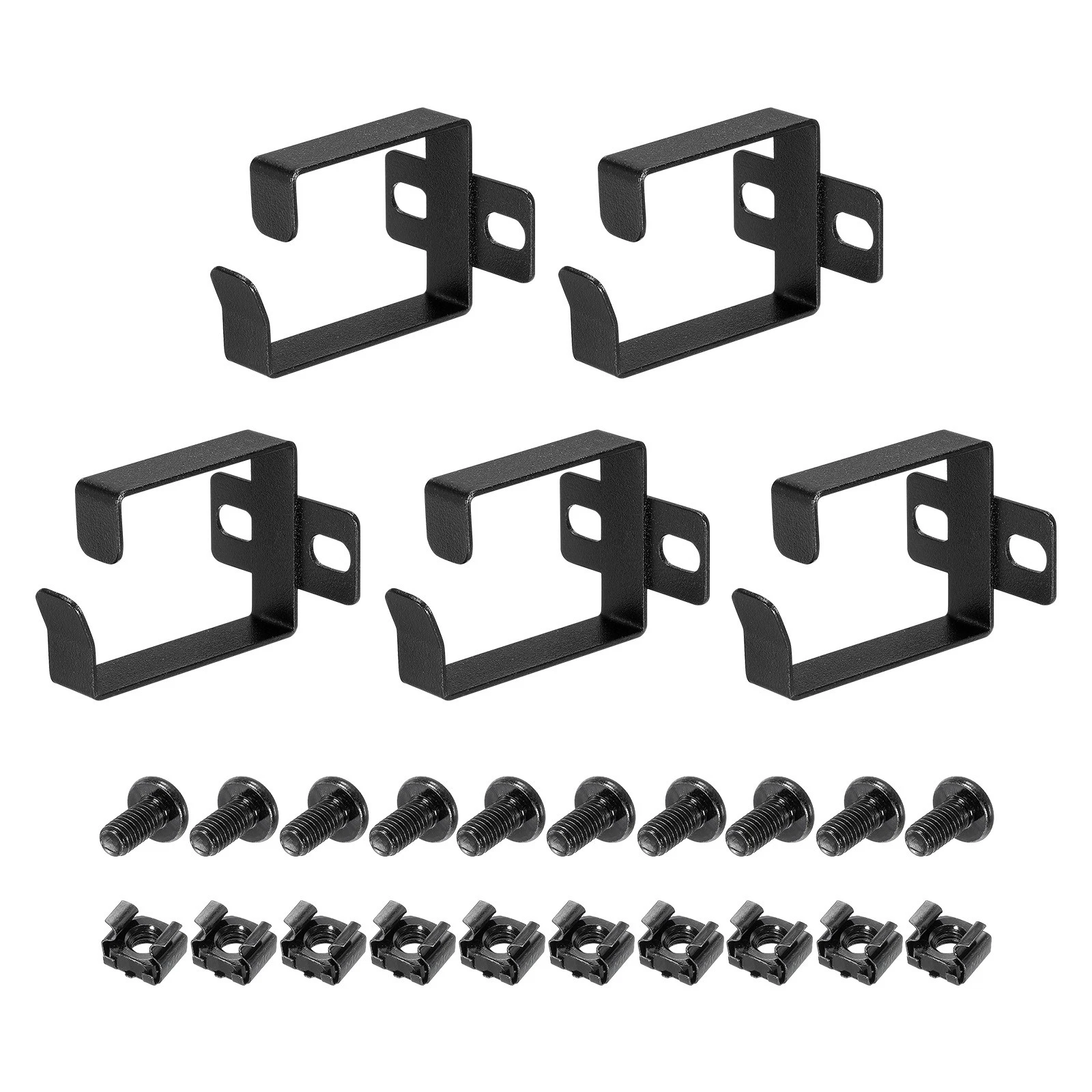 5Set Server Rack Cable Management D Ring Hook Network Mount Metal Wire ...