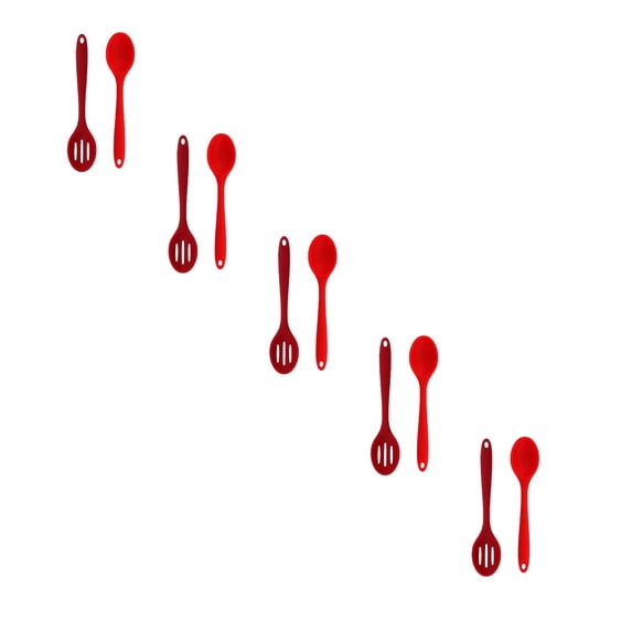5Sets (10Pcs) Silicone Cooking Spoons, Nonstick Heat Resistant Spoons ...